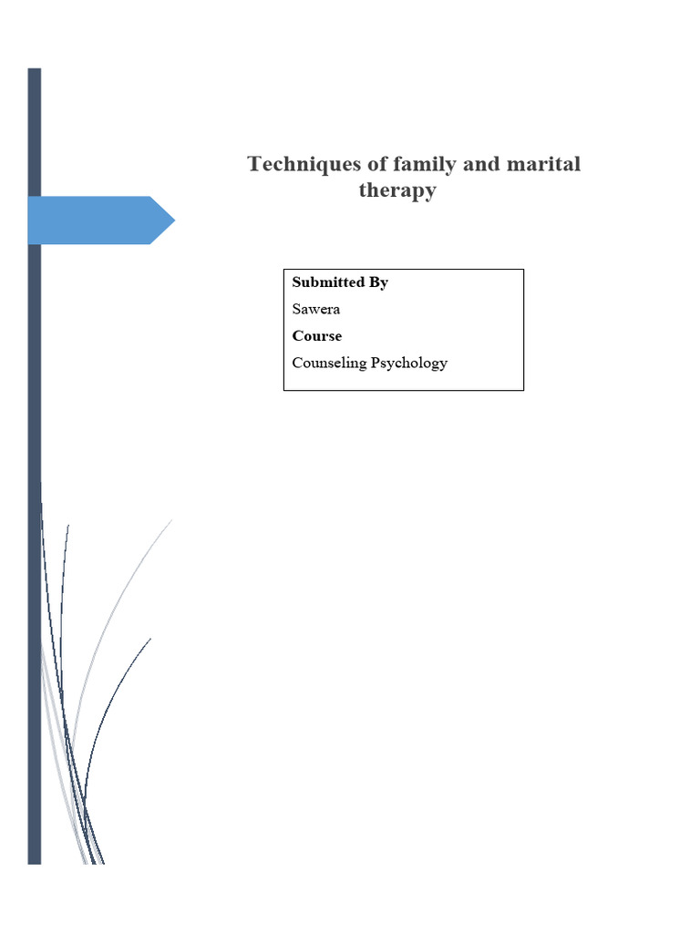 Family and Marital Therapy Techniques | PDF | Psychotherapy | Family ...
