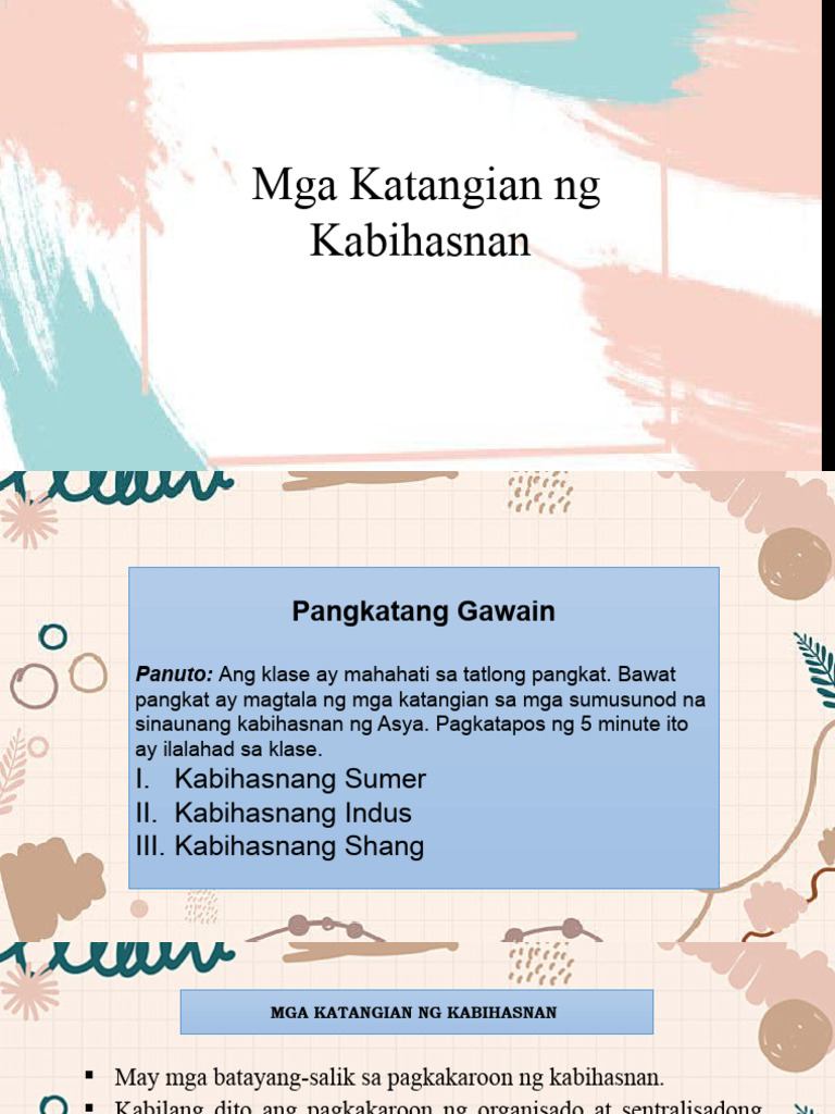 Mga Katangian NG Kabihasnan | PDF