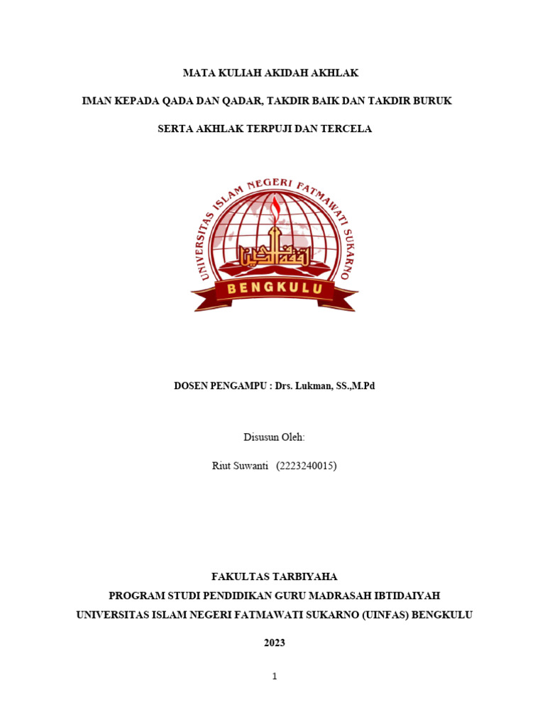 Makalah Akidah Akhlak (Riut Suwanti) KLMPK 12 | PDF