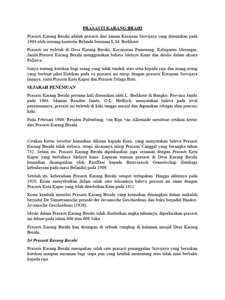 Karang Brahi - Almani | PDF