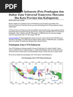Zona UTM Indonesia (Peta Zone Universal Transverse Mercator) | PDF