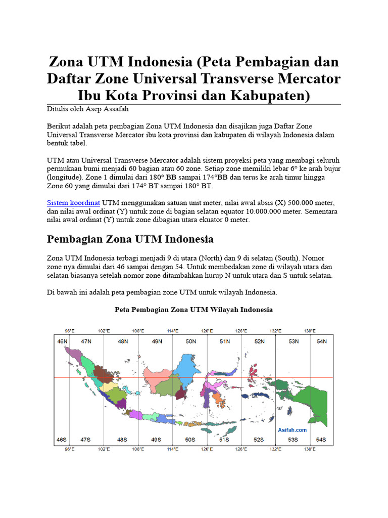 Zona UTM Indonesia | PDF