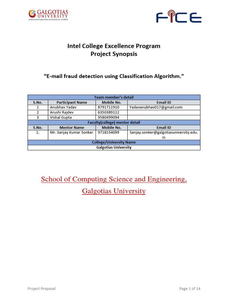 FICE Project Report Spam | PDF | Spamming | Email Spam