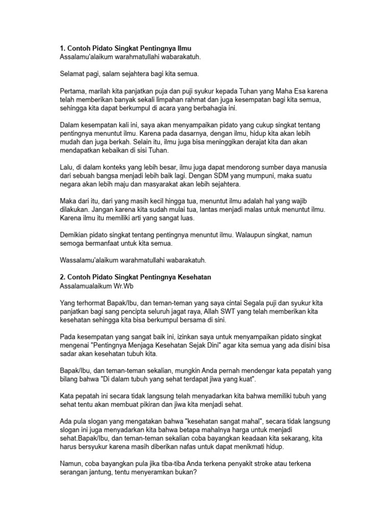 10 Contoh Pidato | PDF