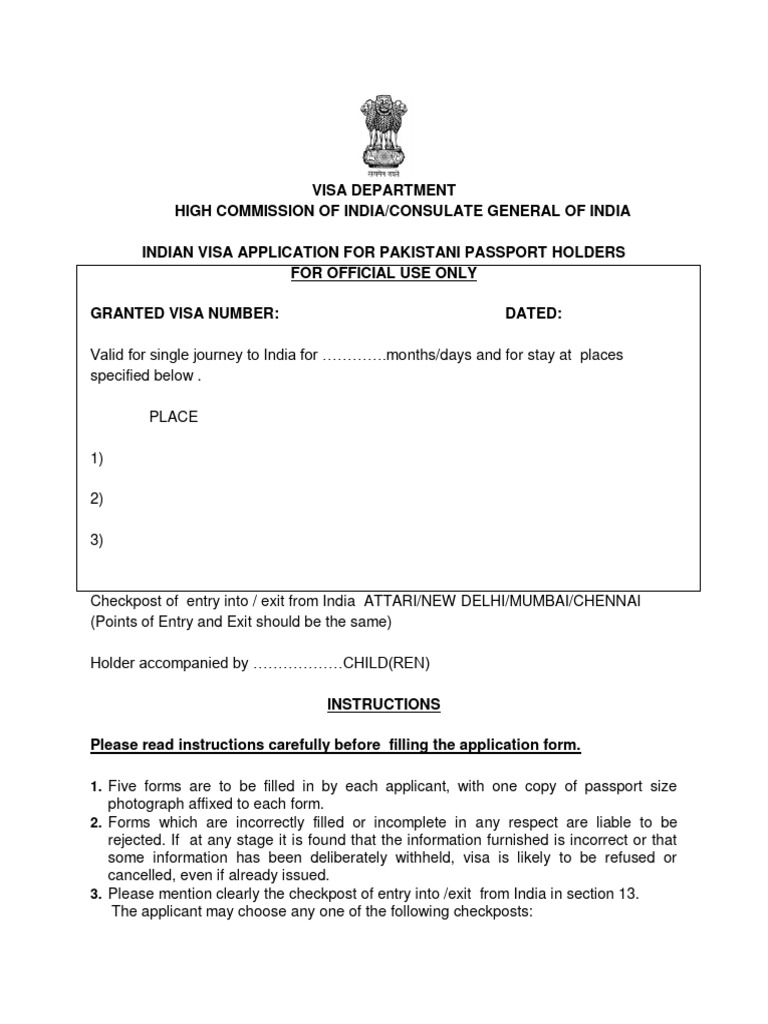 VISA FORM PAKISTAN Tourist | PDF | Travel Visa | Passport
