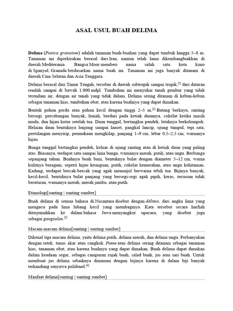 Khasiat dan Asal Usul Buah Delima | PDF | Griya & Taman | Kesehatan Holistik