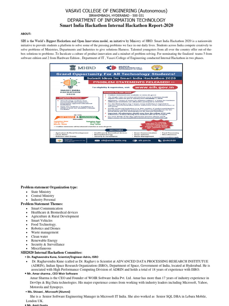 Sih 2020 Report | PDF | Computer Science | Engineering