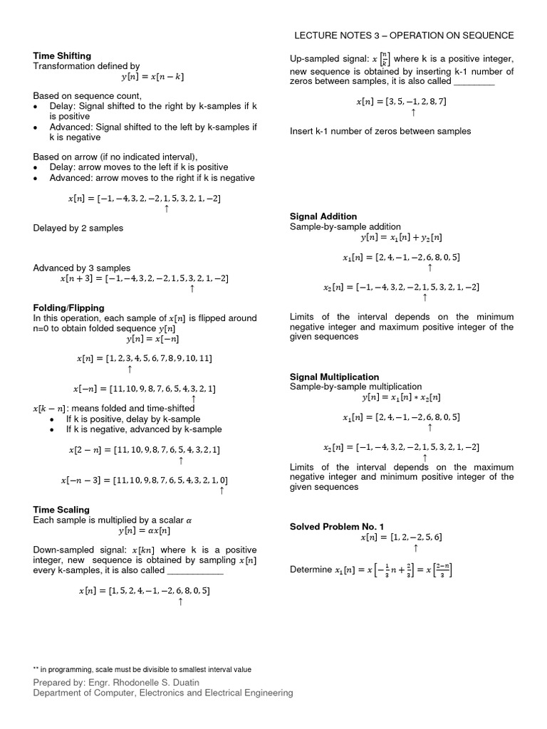 Student Lecture 3 Operation On Sequence | PDF | Sequence | Multiplication