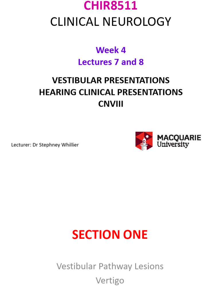 Vestibular Pathway and Vertigo Insights | PDF | Vertigo | Ear