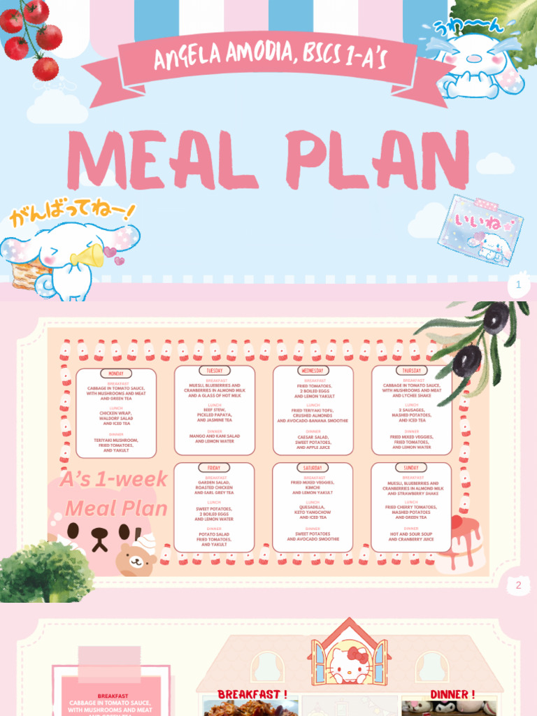 Mealplan BSCS 1-A | PDF | Lunch | Meal