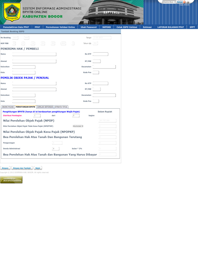 Tambah Booking SSPD | PDF