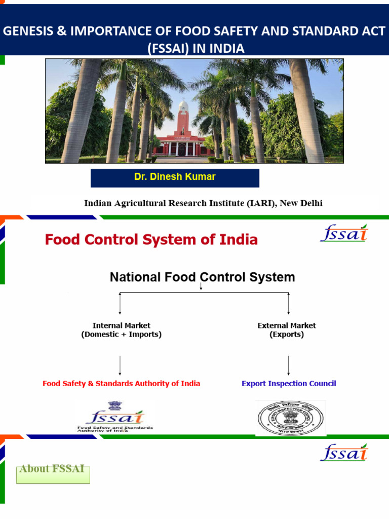 Introduction To FSSAI | PDF