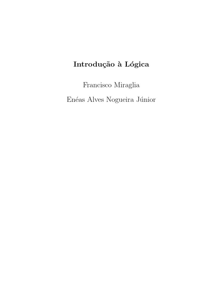 Introdução À Lógica - Miraglia | PDF | Lógica de primeira ordem ...