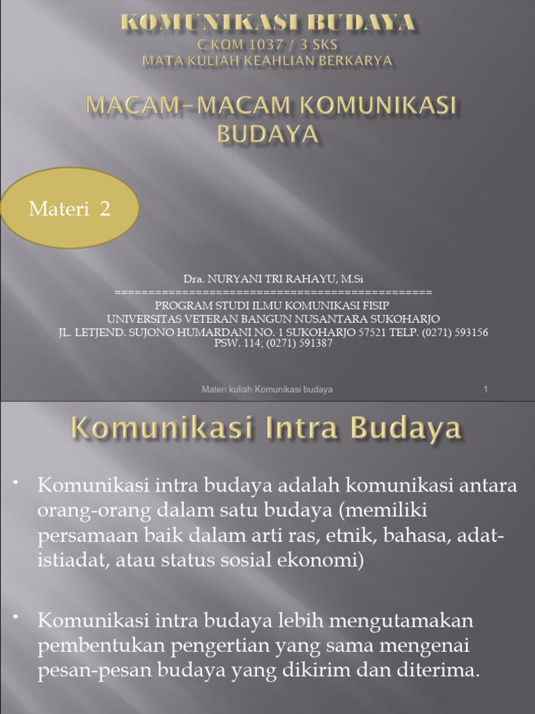 2 Macam-Macam Komunikasi Budaya | PDF