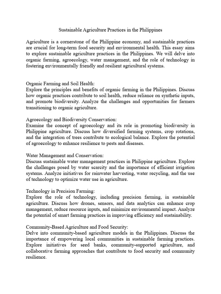 Sustainable Agriculture Practices in The Philippines | PDF ... Sustainable Agriculture Practices in The Philippines | PDF ...