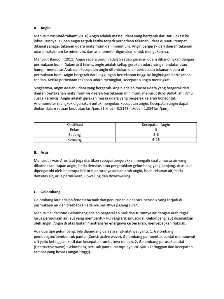 Angin, Arus, Gelombang | PDF | Sains & Matematika