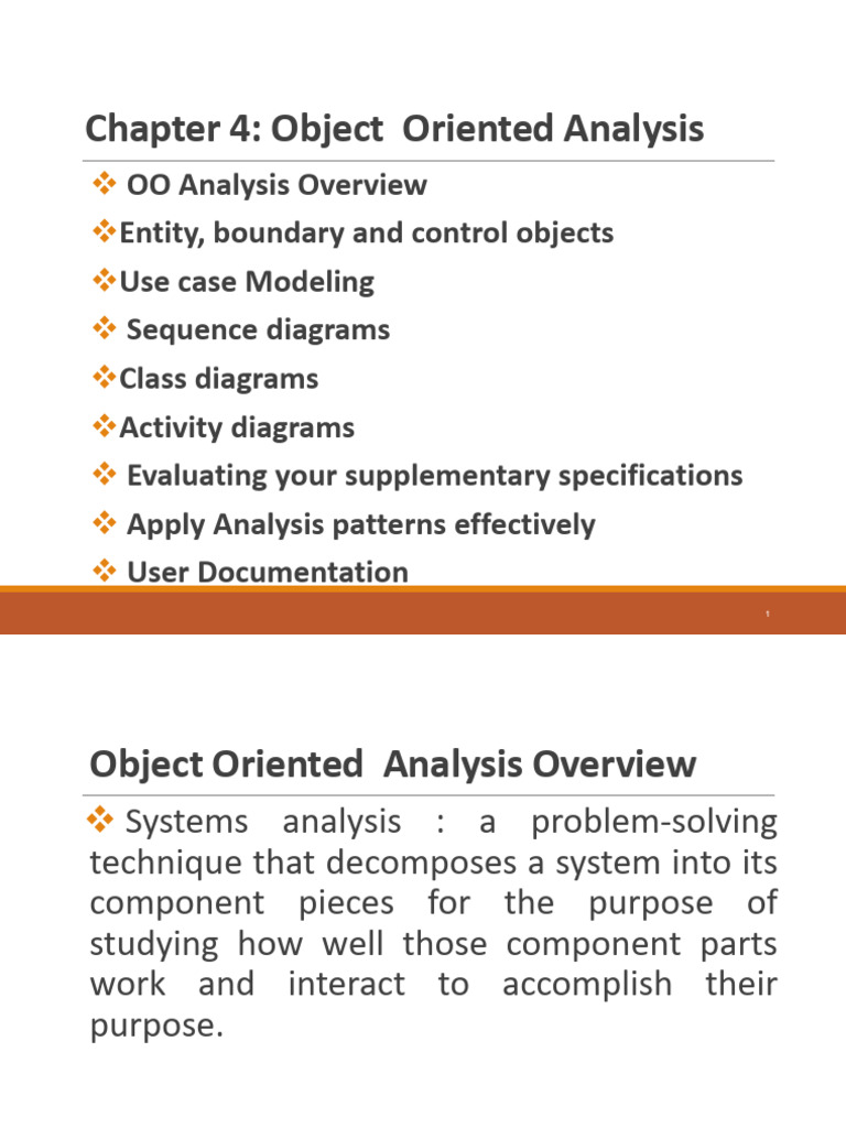 Chapter 4 Object Oriented Analysis Pdf Use Case Class Computer Programming