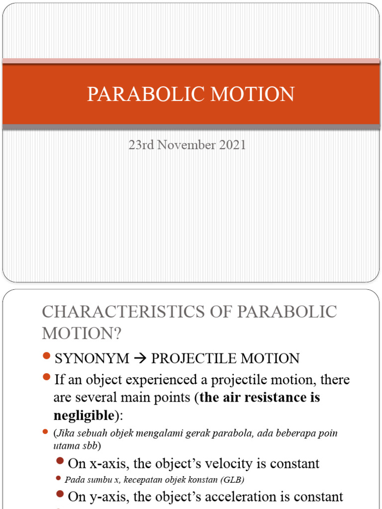 Parabolic Motion | PDF