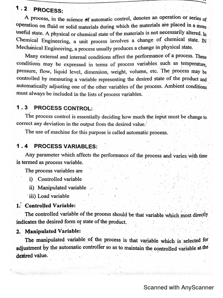 Process Control Unit 1 | PDF
