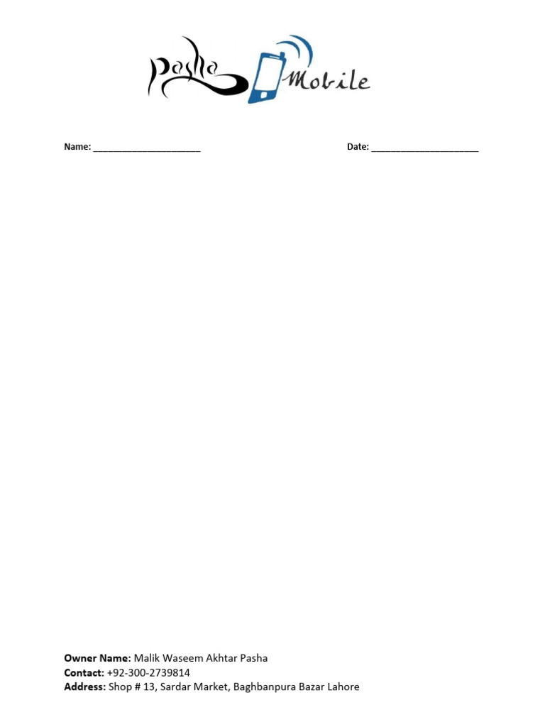 Pasha Mobile Letterhead | PDF