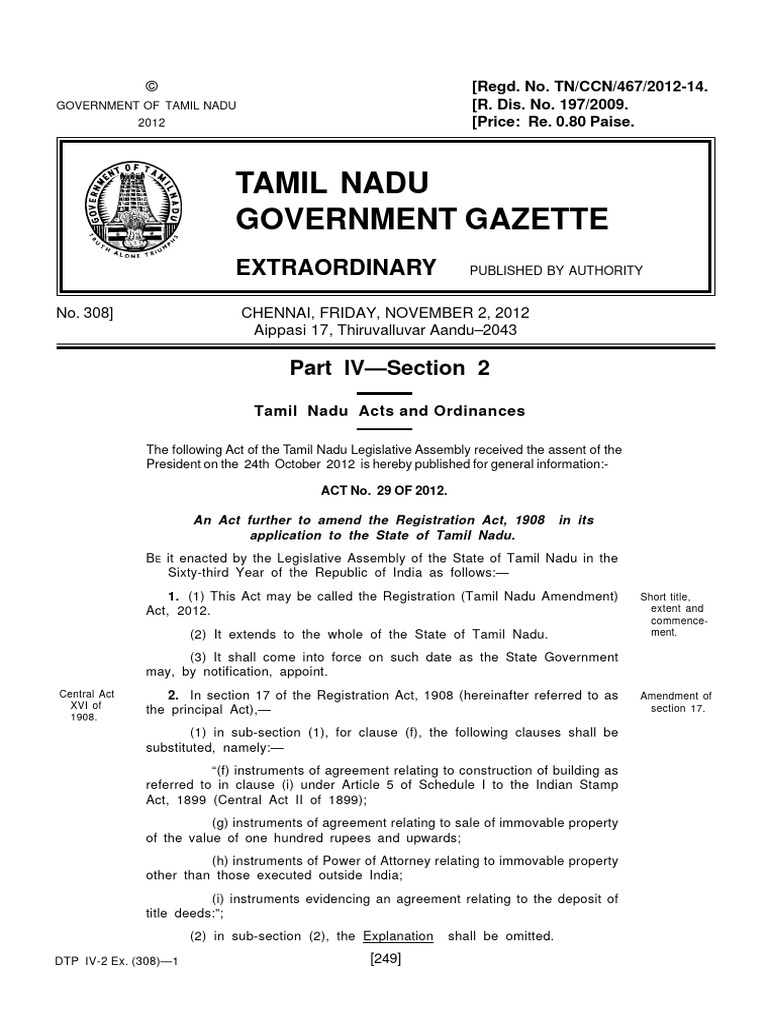 Gpa Book 1 Regd Order Gazette Copy 308-Ex-IV-2 | PDF | Power Of ...