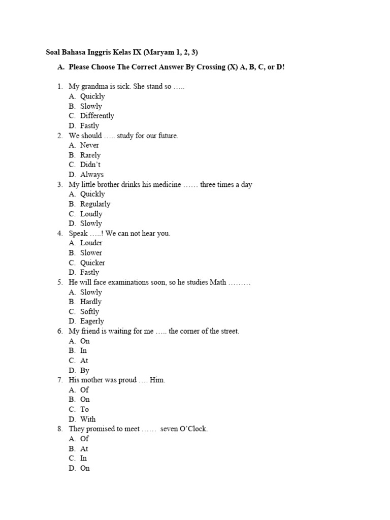 Final Test English Class IX | PDF | Semantics | Syntactic Relationships