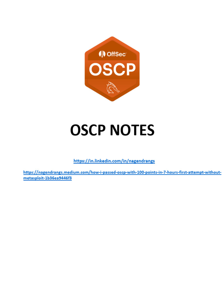 OSCP Notes NagendranGS | PDF | Windows Registry | Operating System ... OSCP Notes NagendranGS | PDF | Windows Registry | Operating System ...