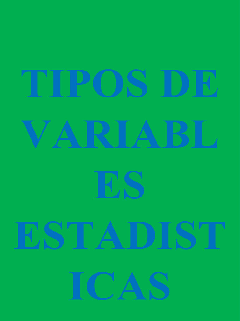 Infografías de Tipos de Variables Estadísticas | PDF
