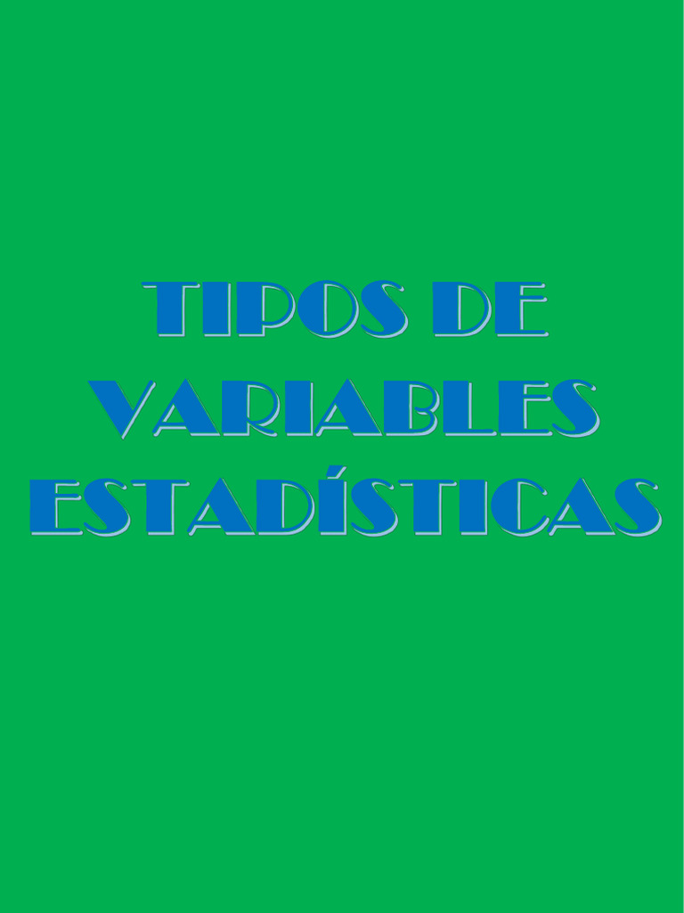 Infografías de Tipos de Variables Estadísticas | PDF
