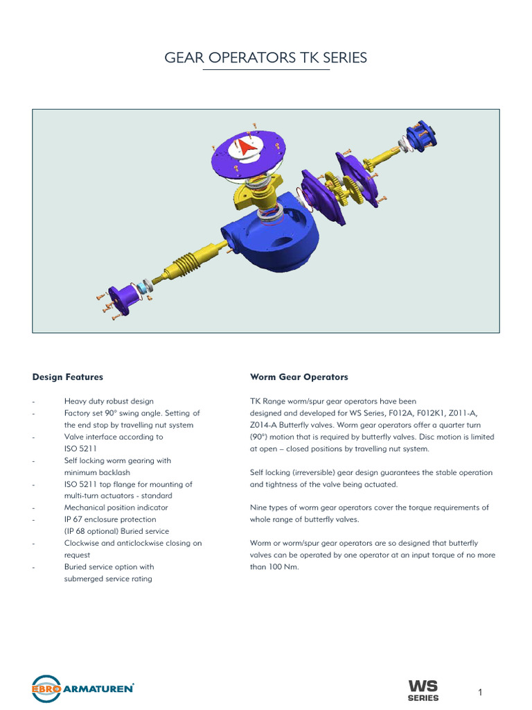 TK Series Worm Gear Operators Overview | PDF | Gear | Valve
