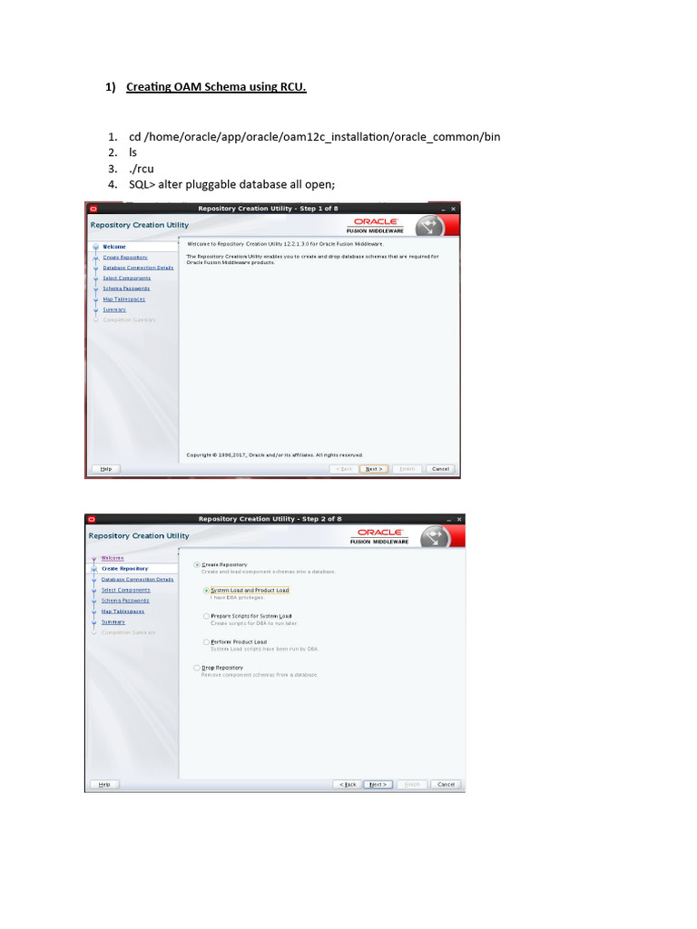 3.RCU Schema and WebLogic Domain | PDF