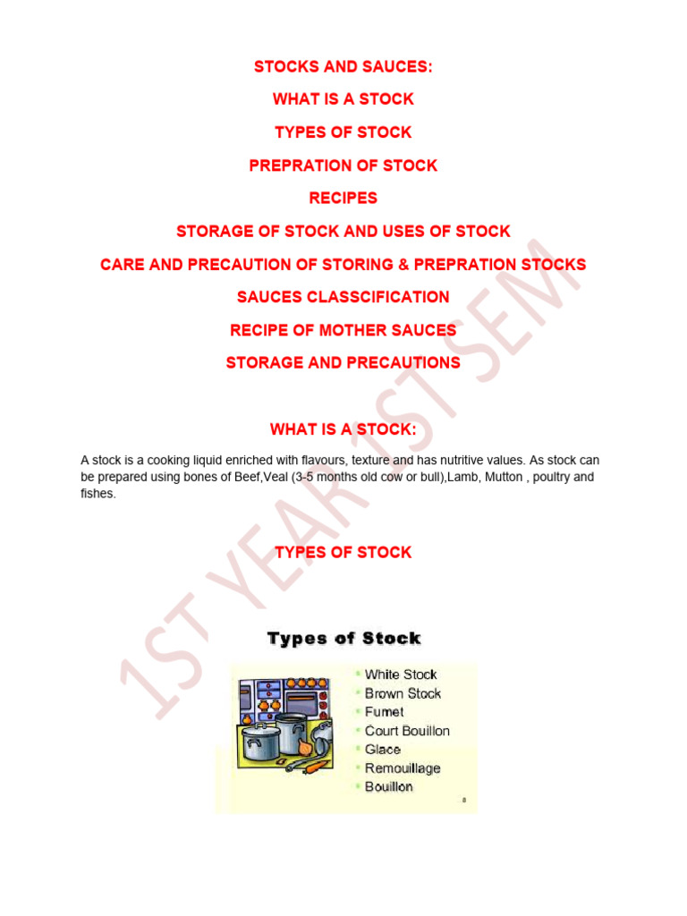 Methods of Cooking For Budding Chefs | PDF | Stock (Food) | Sauce