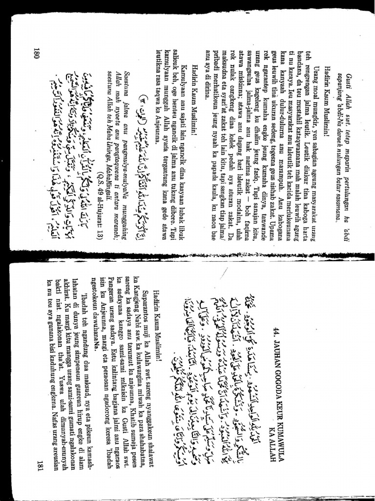 Khutbah Jauhan Gogoda Keur Kumawula Ka Alloh | PDF