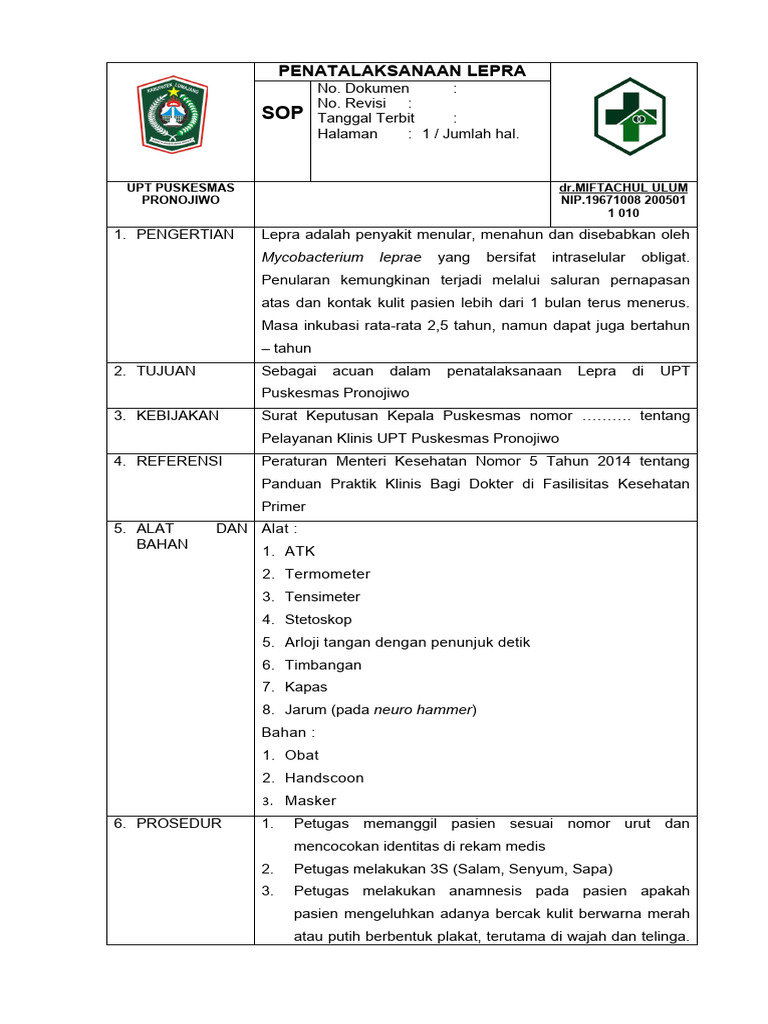 Penatalaksanaan Lepra | PDF | Sains & Matematika