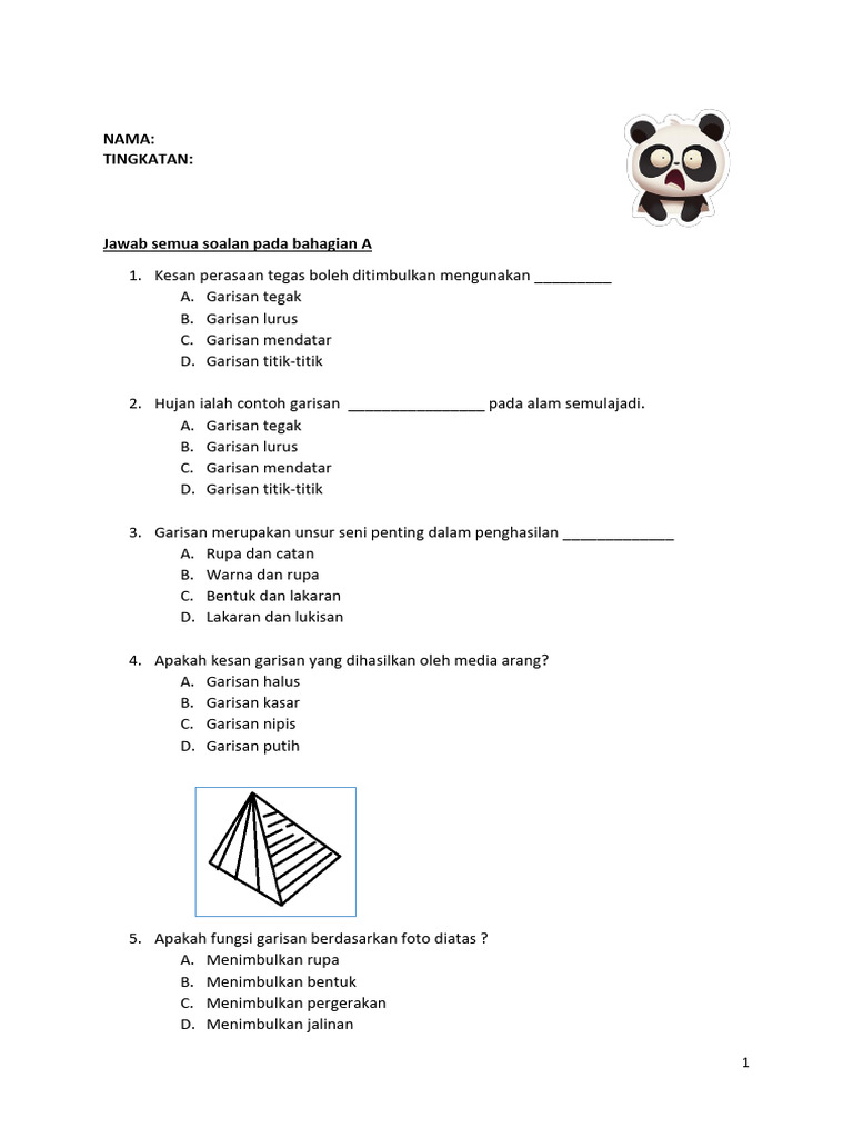 Soalan Latihan f1 Seni Visual | PDF