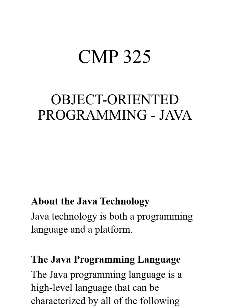 CMP 325 Javatech Note | PDF | Method (Computer Programming) | Java (Programming Language)