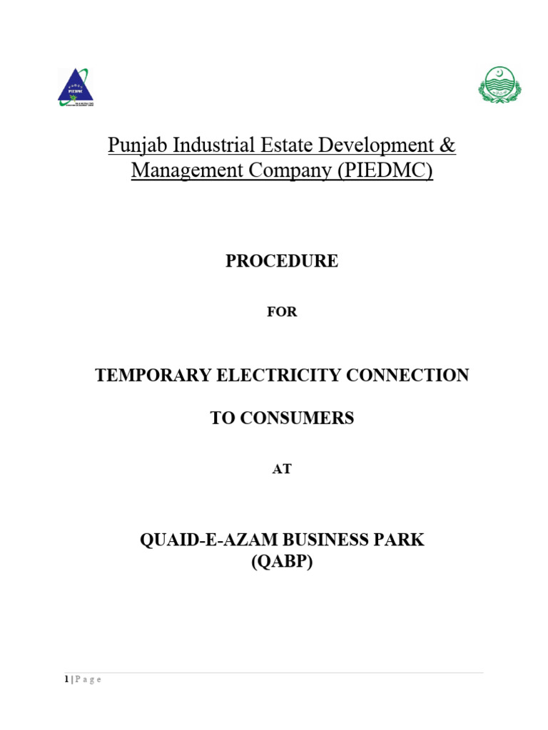 Application For Temporary Connection QABP | Download Free PDF ...