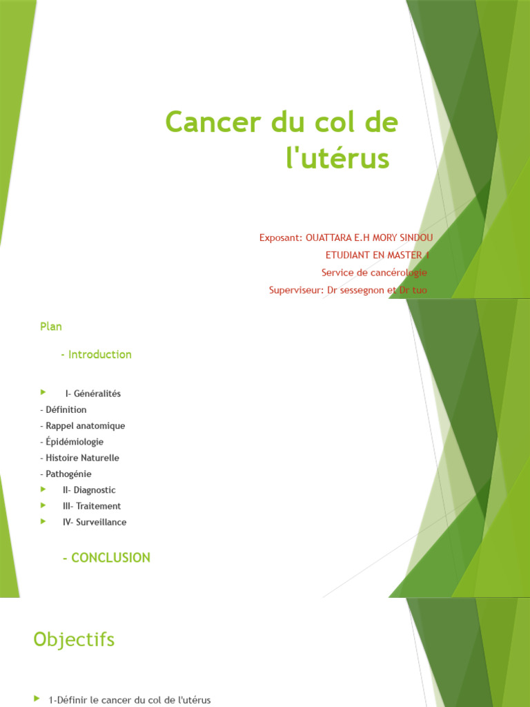 Cancer du col de l'utérus : diagnostic et traitement | PDF | Cancer du ...