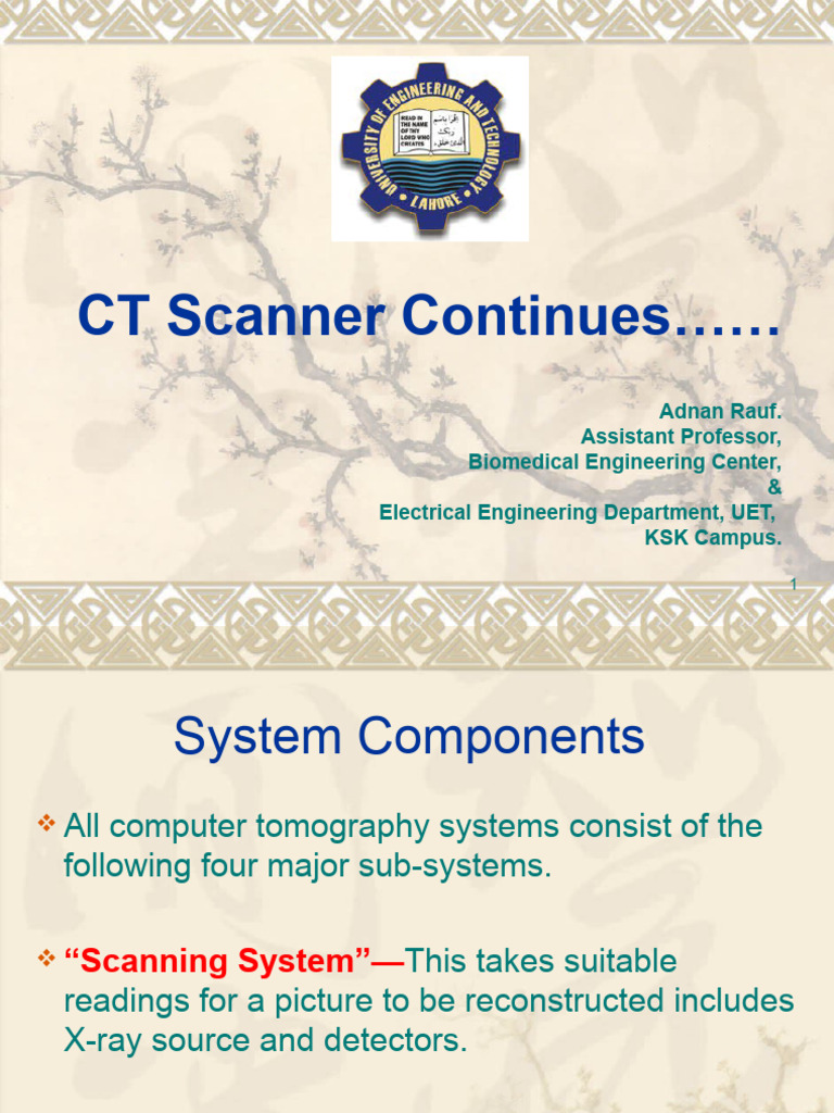 Lect 6 CT Scanner Continues | PDF | Ct Scan | Image Scanner