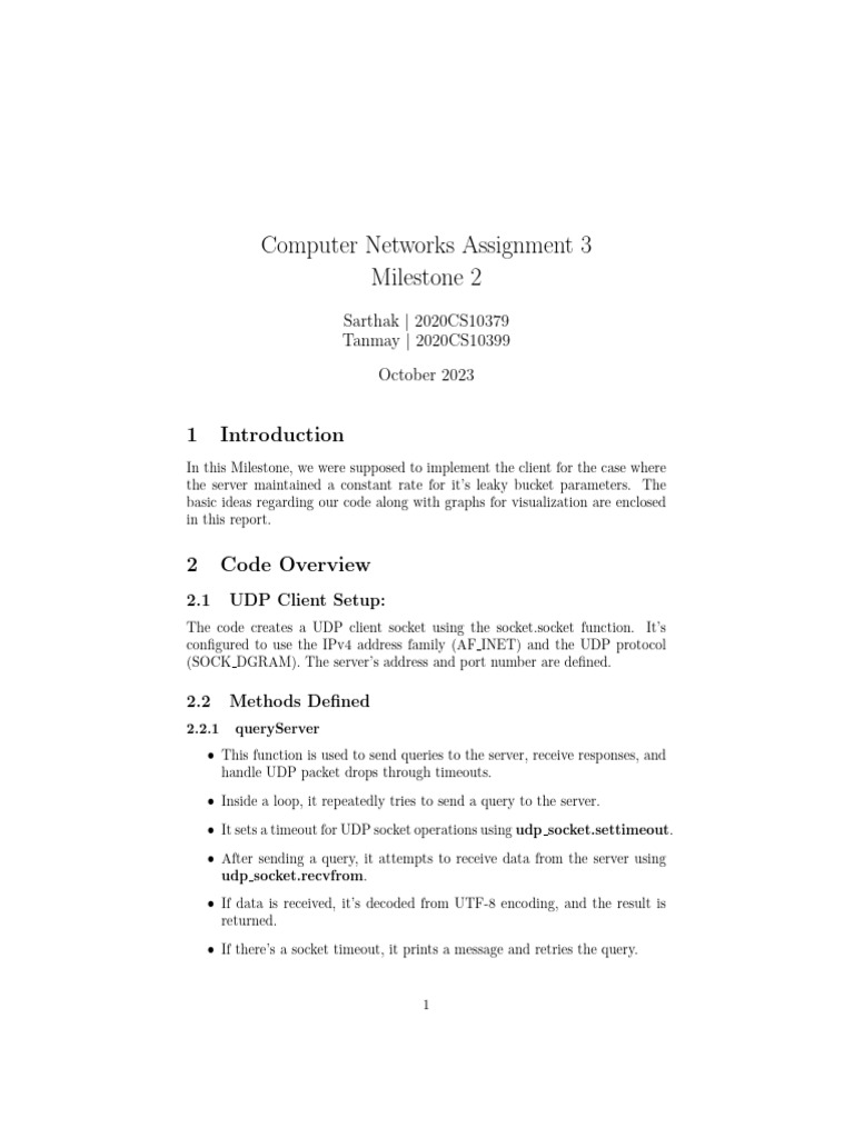 Computer Networks Assignment 3 Milestone 2 | PDF | Networking Standards | Computing
