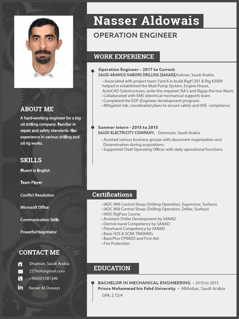 Nasser Aldowais: Operation Engineer | PDF