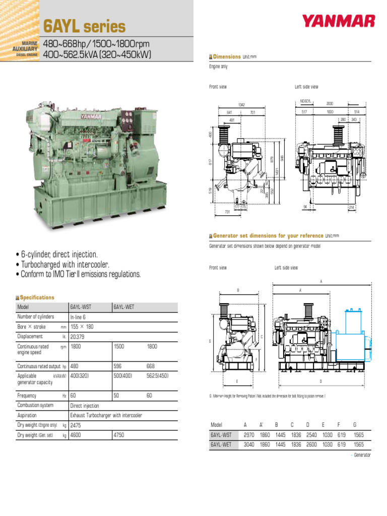 6148 Datasheets 6AYL | PDF | Diesel Engine | Engines