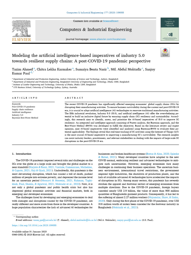 Modeling The Artificial Intelligence-Based Imperatives of Industry 5.0 ... Modeling The Artificial Intelligence-Based Imperatives of Industry 5.0 ...