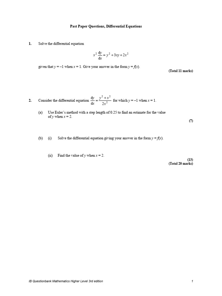 Diff Eqns Ppqs Solutions | PDF | Equations | Differential Equations