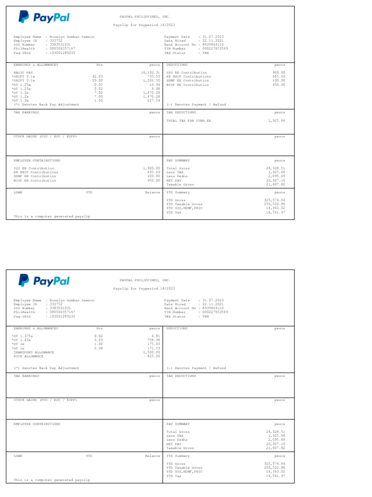 Payslip - 2023 07 31 1 | PDF | Paycheck | Tax Deduction