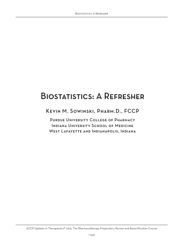 PPC15 Biostatistics Workbook | PDF | Evaluation Methods | Research Methods