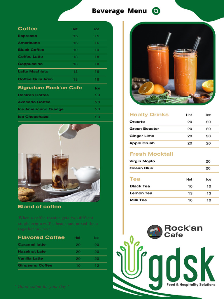 Menu Kafe Putih Dan Abu-Abu Muda Bersih Minimalis Umum | PDF | Food And ...