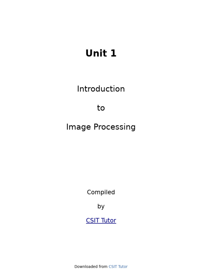 Image Processing Note | PDF | Eye | Computer Vision
