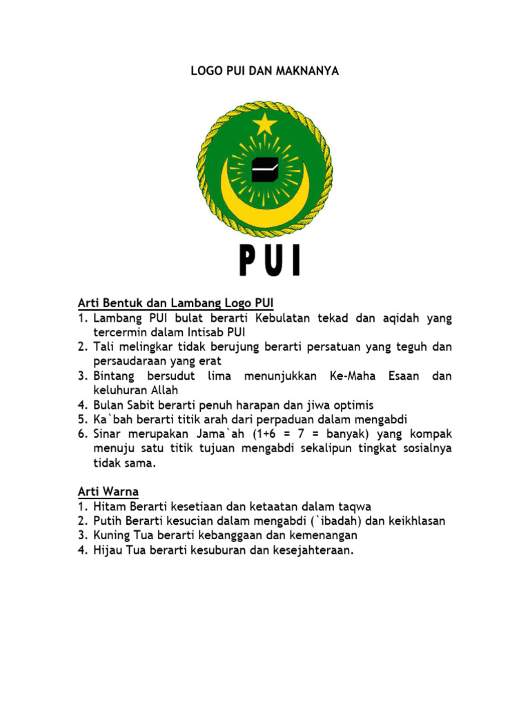 ARTI BENTUK DAN LAMBANG LOGO Pui | PDF