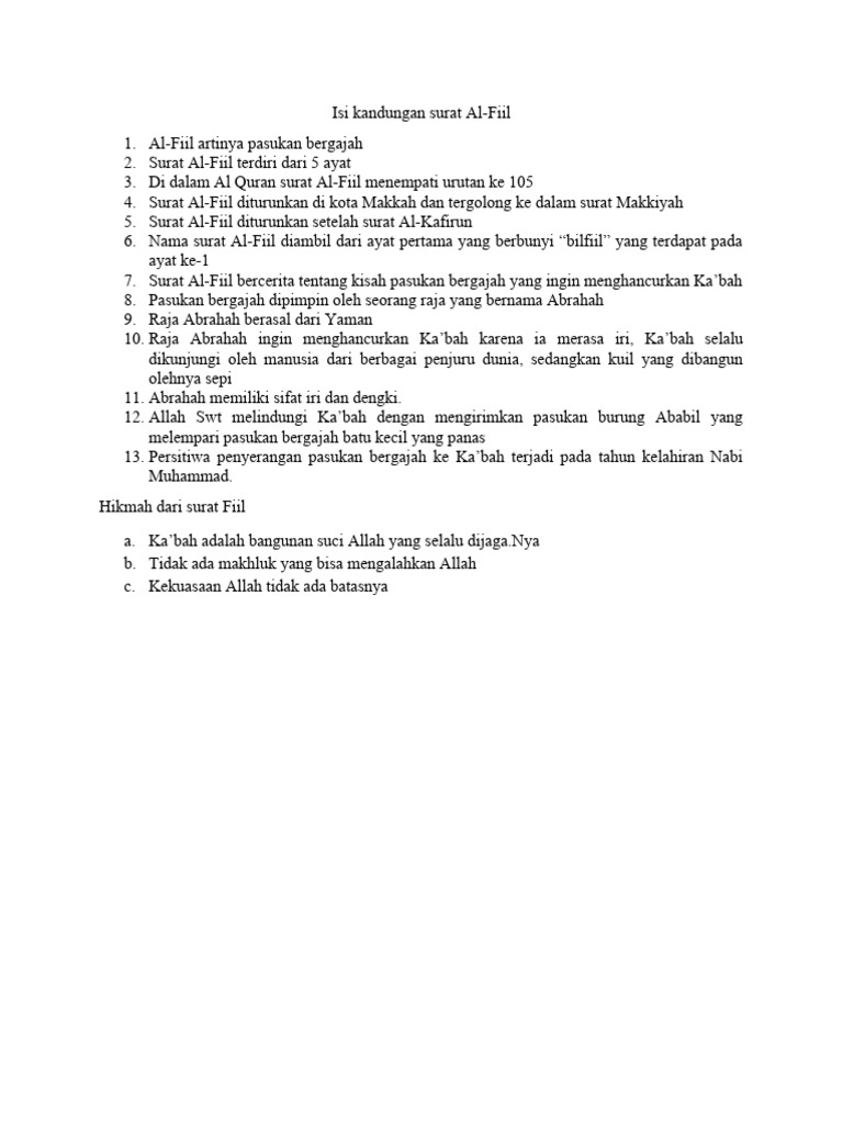 Surat Al Fill | PDF | Agama & Spiritualitas